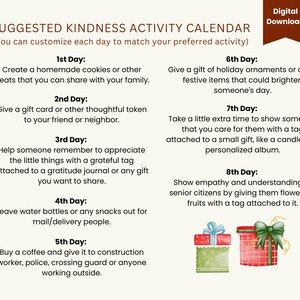 12 Days of Christmas Tags & Kindness Calendar Missionary Christmas ...