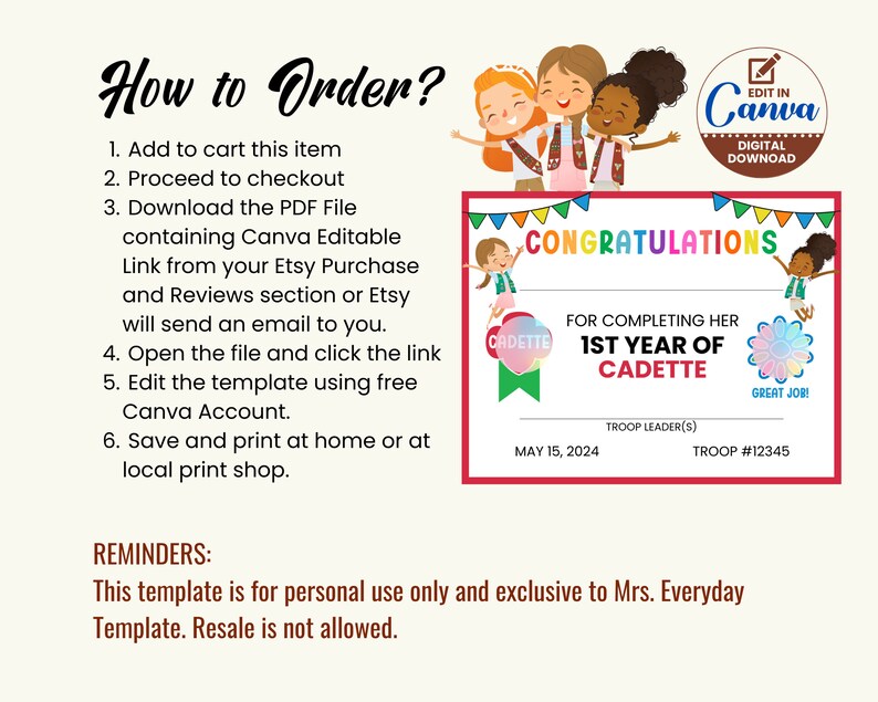 Editable Girl Scout Certificate of Completion From Daisy to Ambassador ...