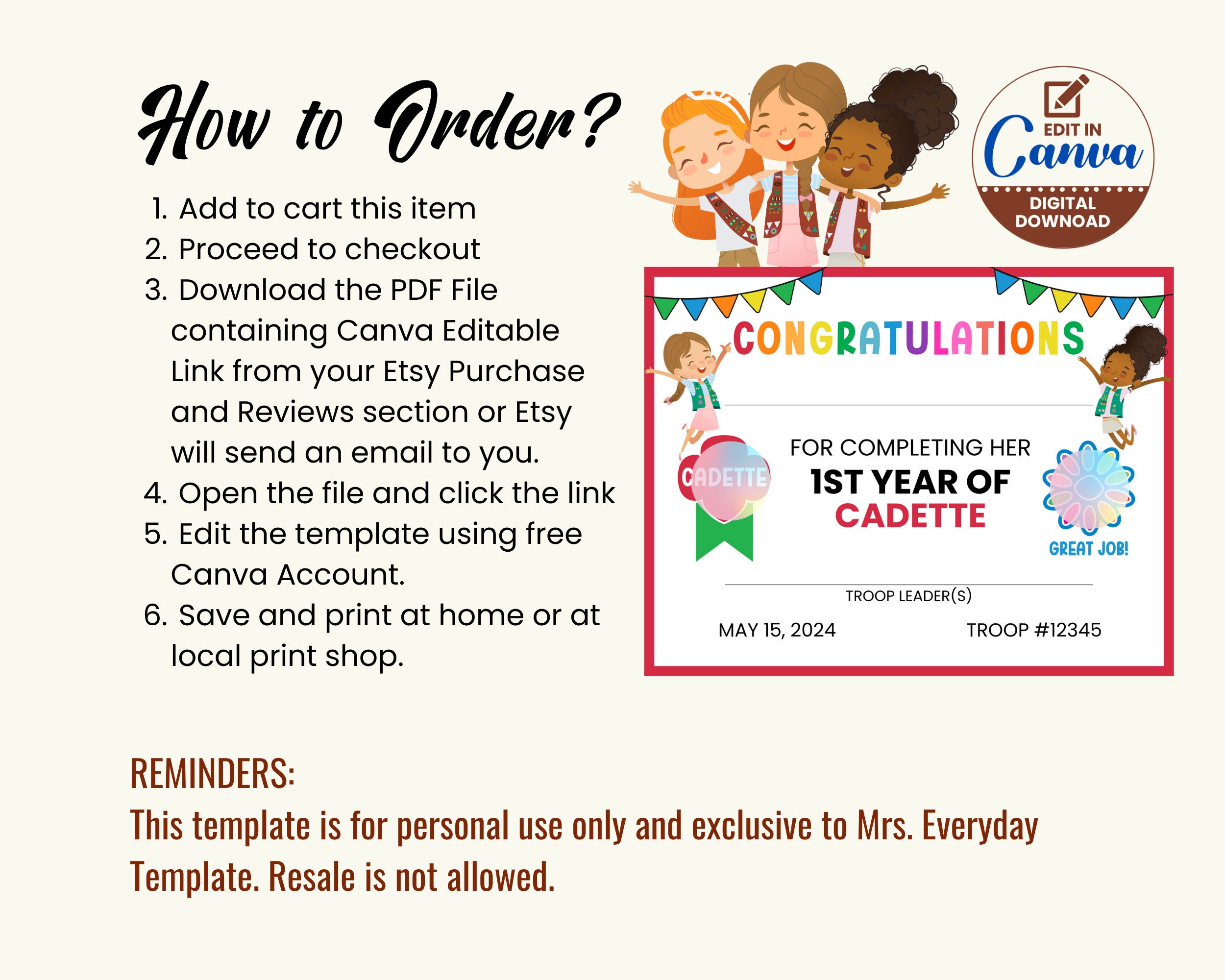 Editable Girl Scout Certificate of Completion From Daisy to Ambassador ...