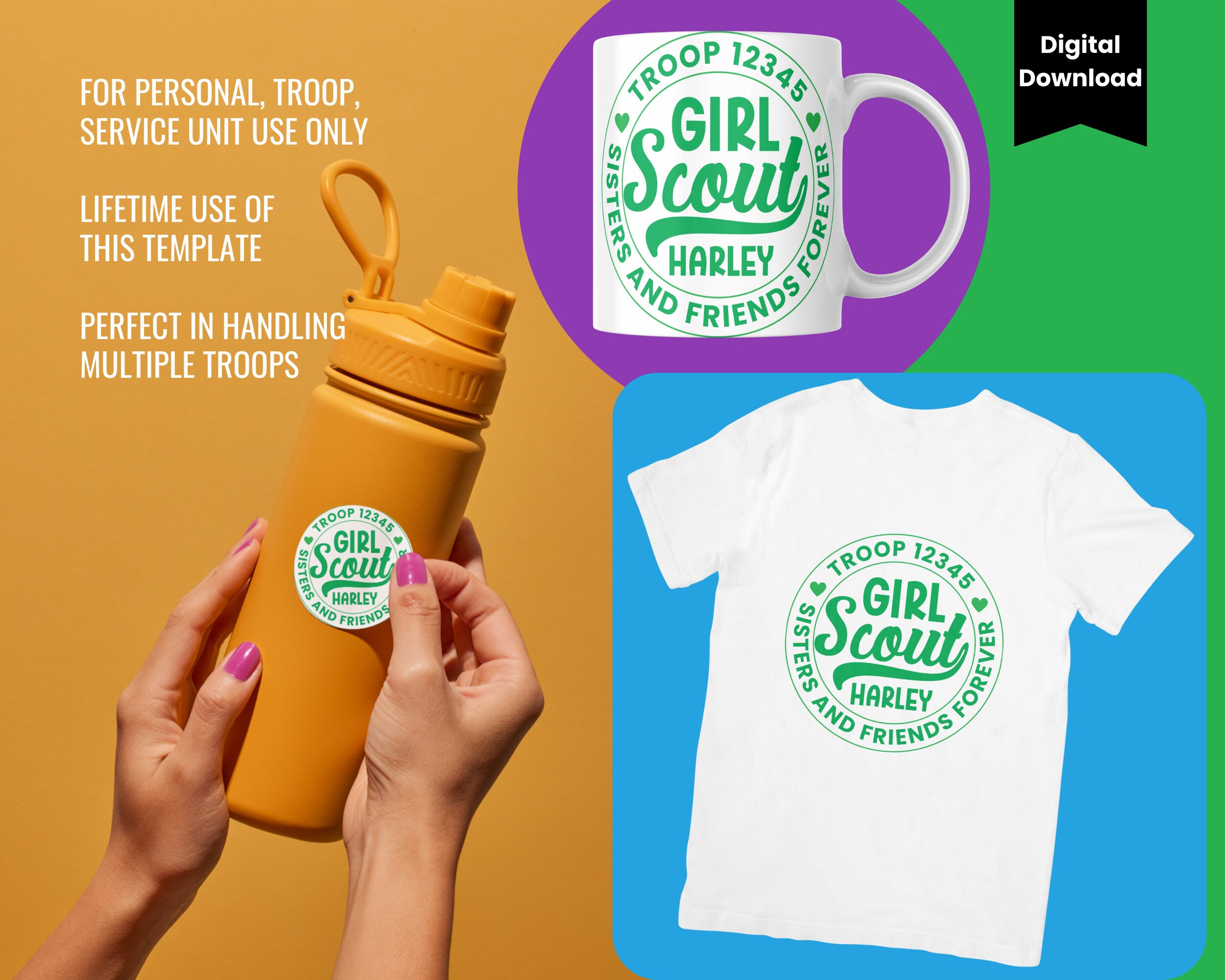Personalized Girl Scout SVG PNG JPG Custom Girl Scout Troop Shirt ...