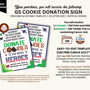 Editable Scout Cookies Donation Poster Printable Cookie Booth Sign ...