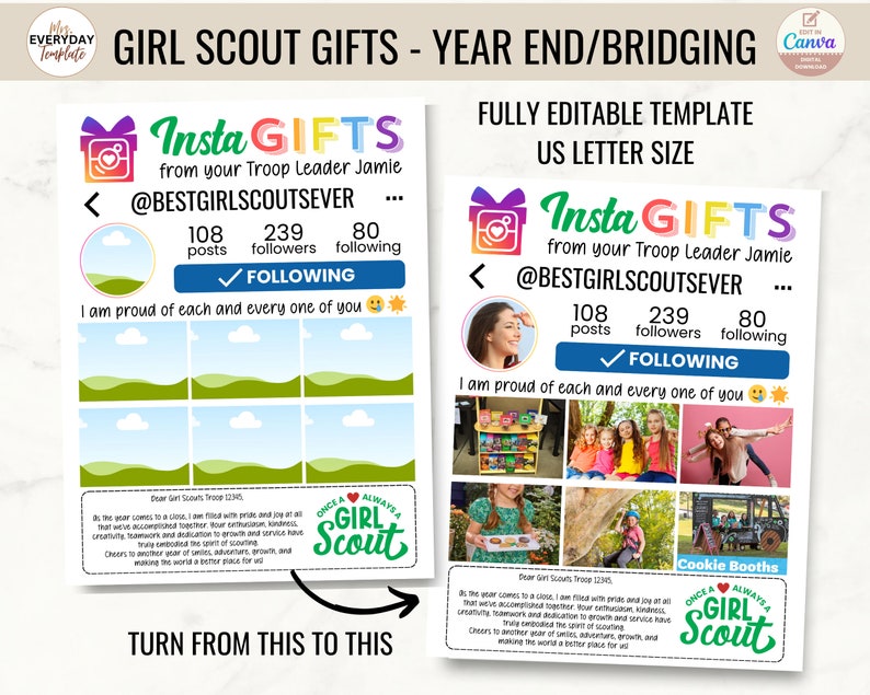 Girl Scout Gifts End of Year Troop Farewell Gift Bridging Ceremony ...