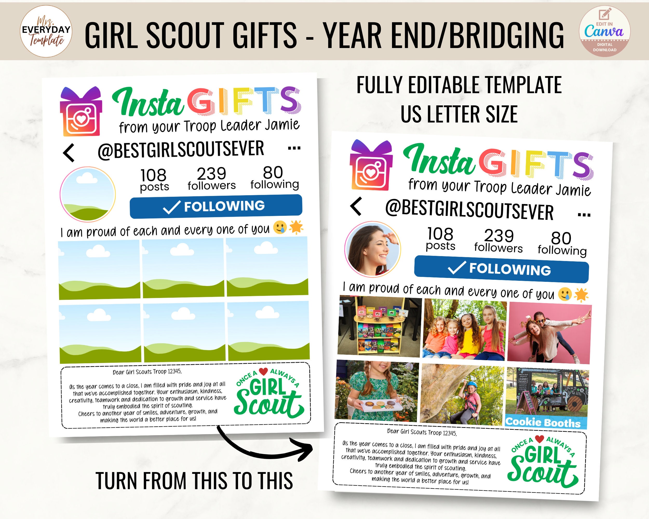 Girl Scout Gifts End of Year Troop Farewell Gift Bridging Ceremony ...