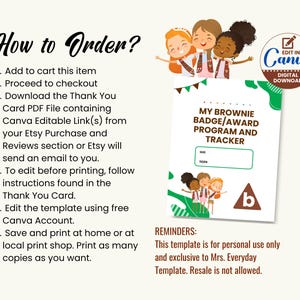 Personalize Brownie Scout Badge Tracker Editable Scout Badge Checklist ...