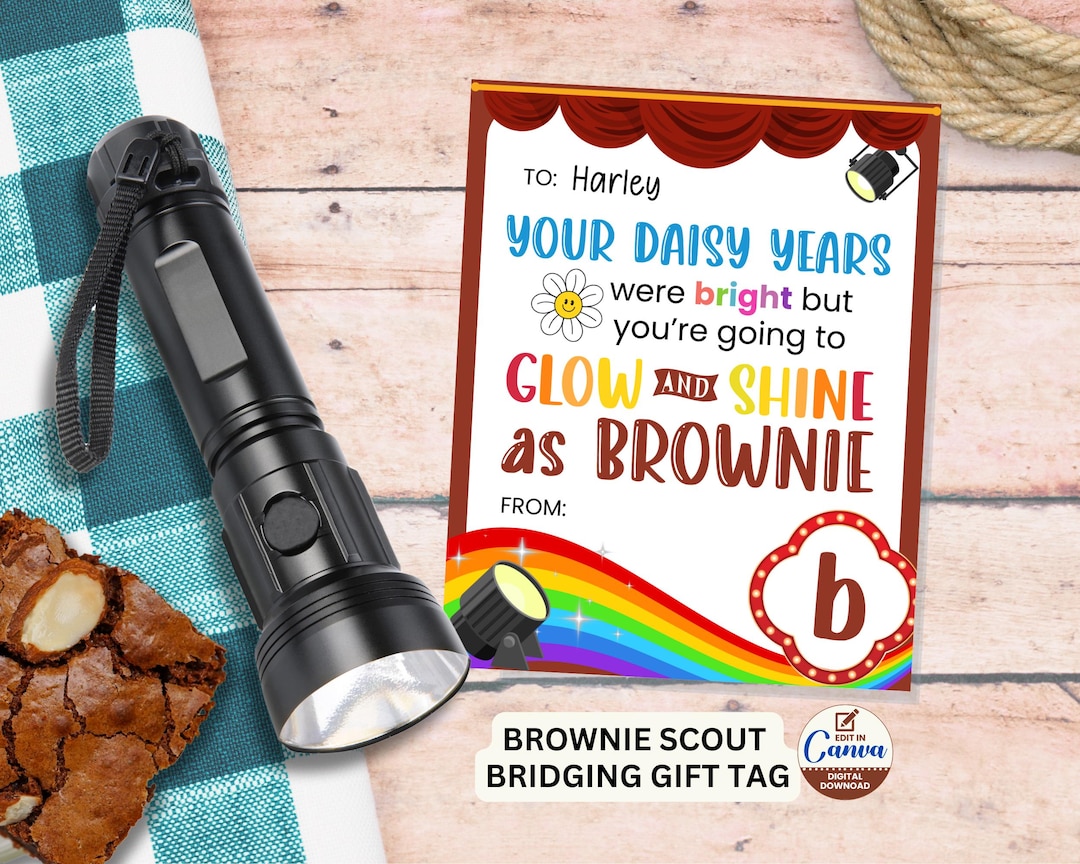 Personalized Scout Bridging Gift Tag Daisy to Brownie Scout Gift Basket ...
