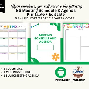 Girl Scout Planner, Girl Scout Meeting Agenda & Meeting Schedule, Scout ...