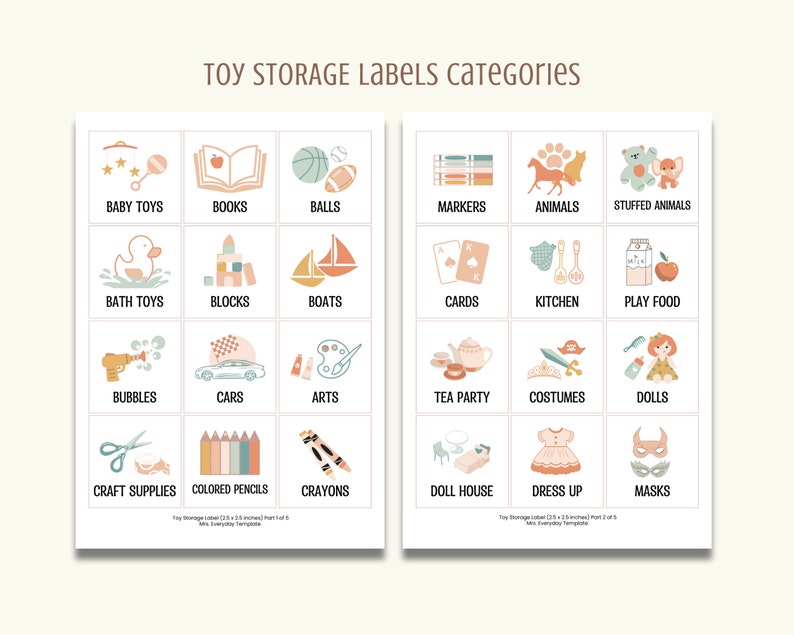 Printable Kids Toy Storage Labels, Editable Kids Toy Bin Labels ...
