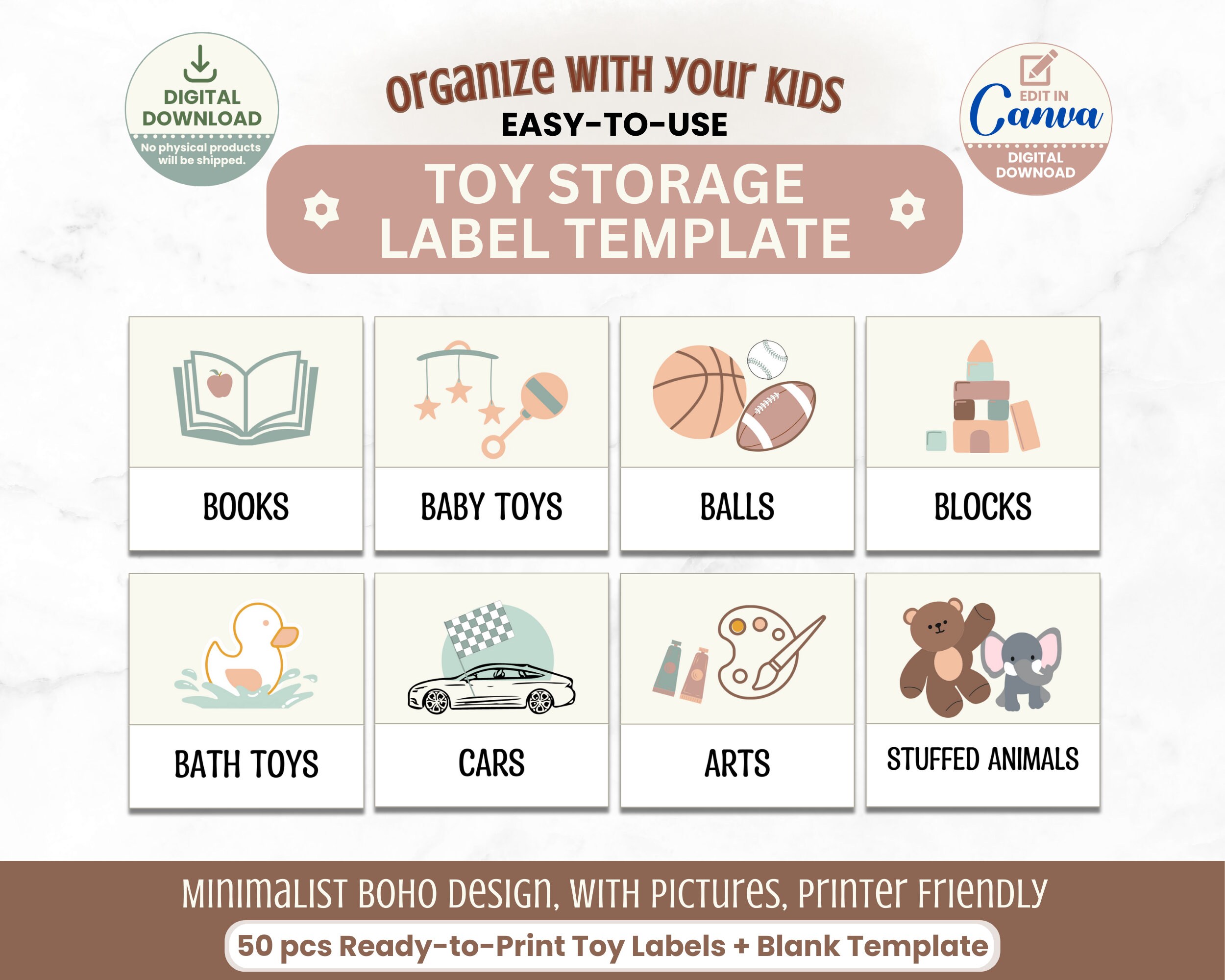 Printable Kids Toy Storage Labels for Classroom, Editable Toy Bin ...