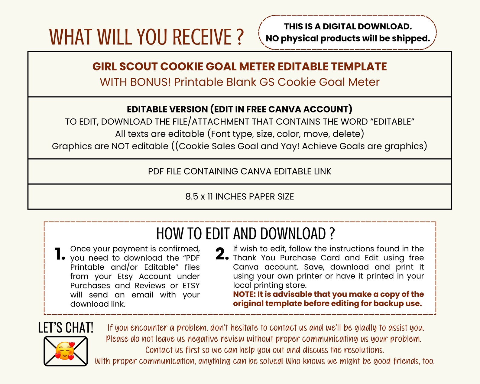Editable Girl Scout Cookie Sales Goal Chart Cookie Booth Display Sign ...