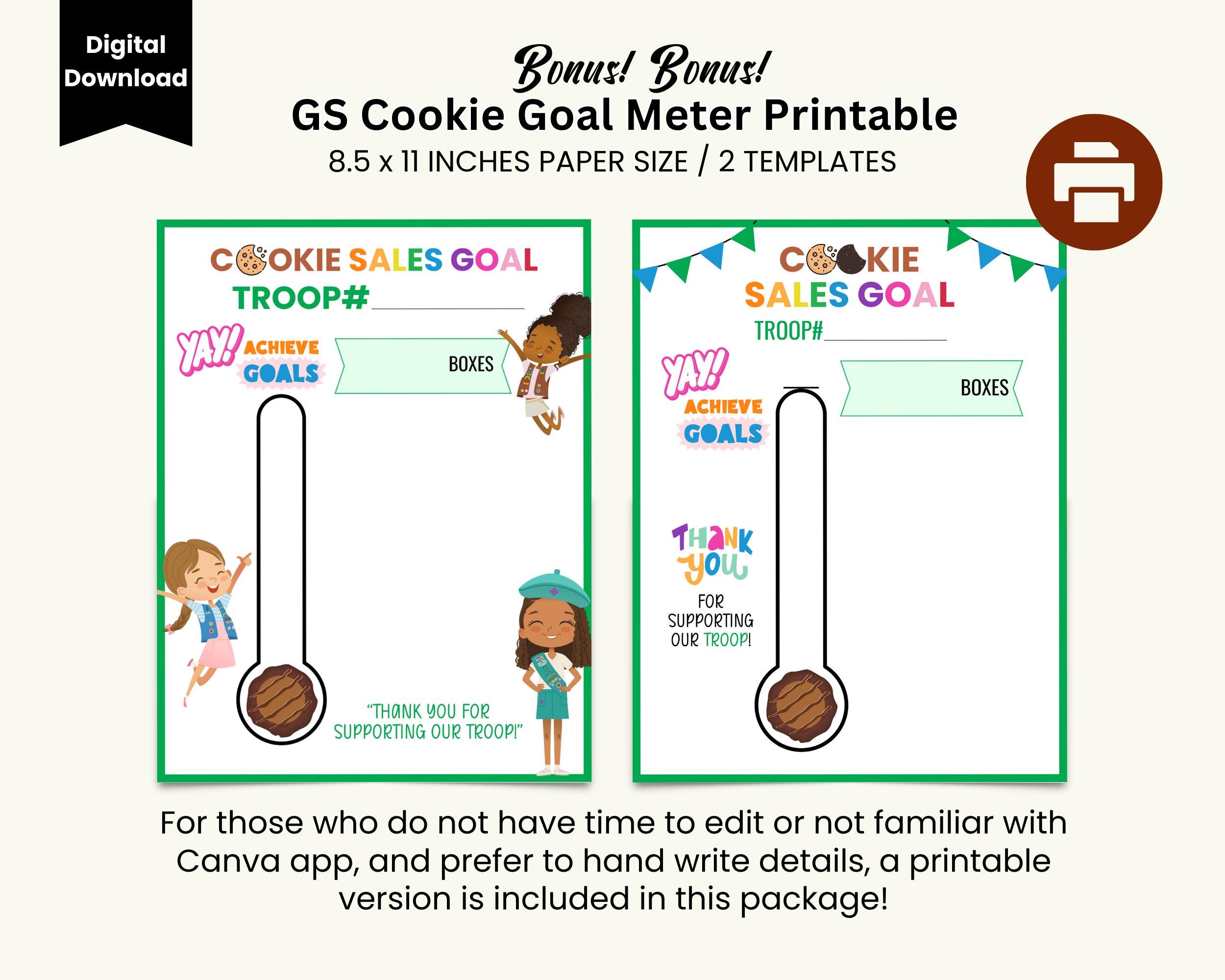 Editable Scout Cookie Goal Chart: Printable Booth Display (digital ...