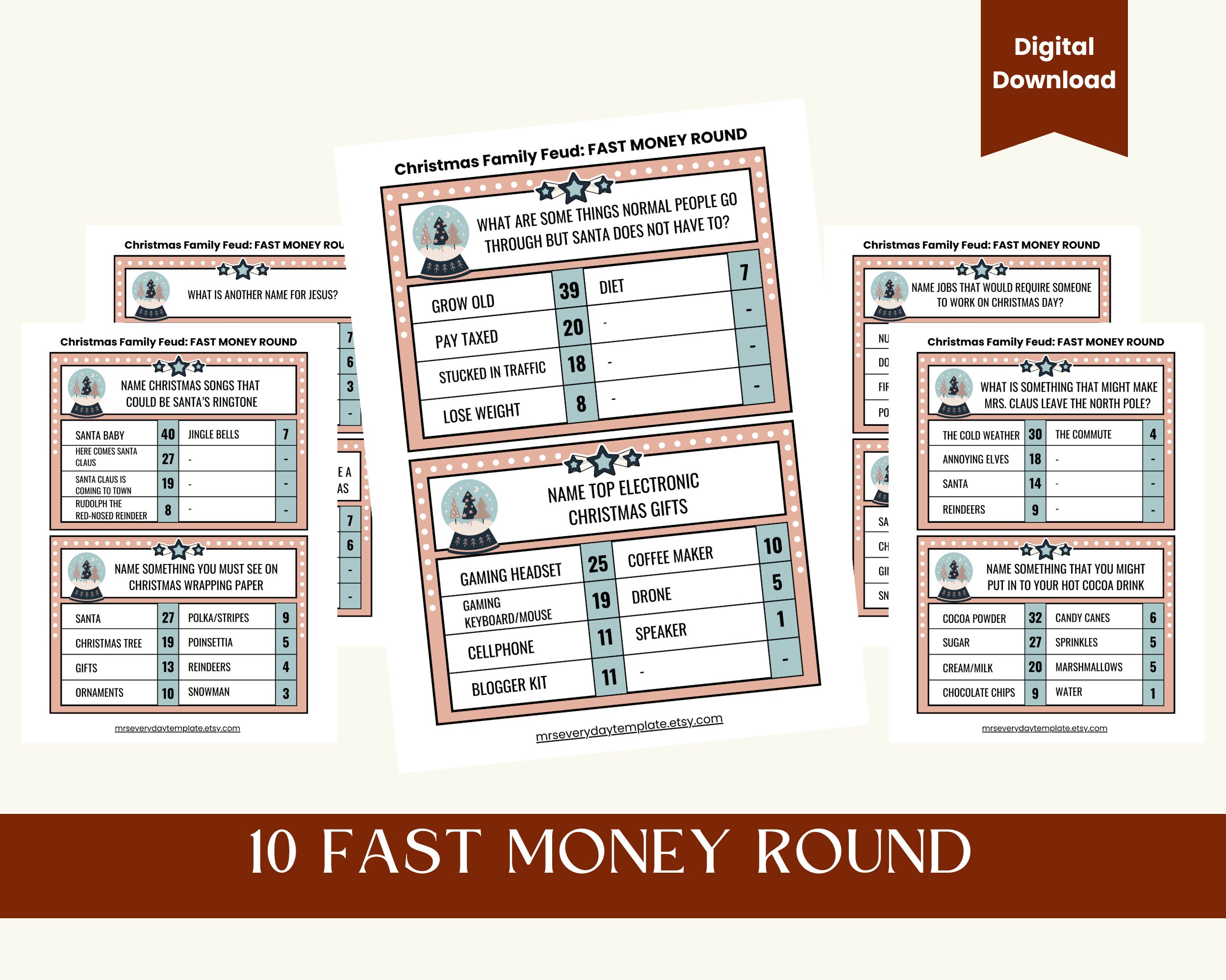 Christmas Family Feud Game Printable, Holiday Family Feud, Family ...