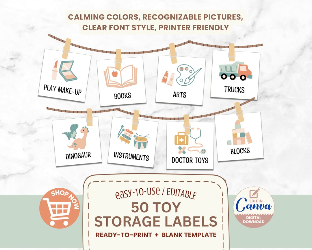 Printable Toy Storage Labels: Montessori Classroom Organization ...