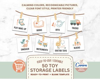 Kids Toy Bin Labels - Etsy