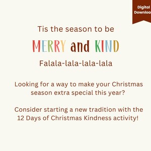 12 Days of Christmas Tags & Kindness Calendar Missionary Christmas ...