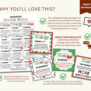 12 Days of Christmas Tags & Kindness Calendar Missionary Christmas ...