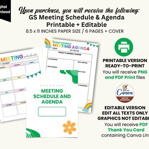 Girl Scout Planner, Girl Scout Meeting Agenda & Meeting Schedule, Scout ...