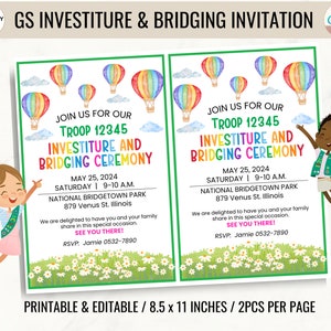 Scout Investiture Bridging Invitation Editable Template, Bridging ...
