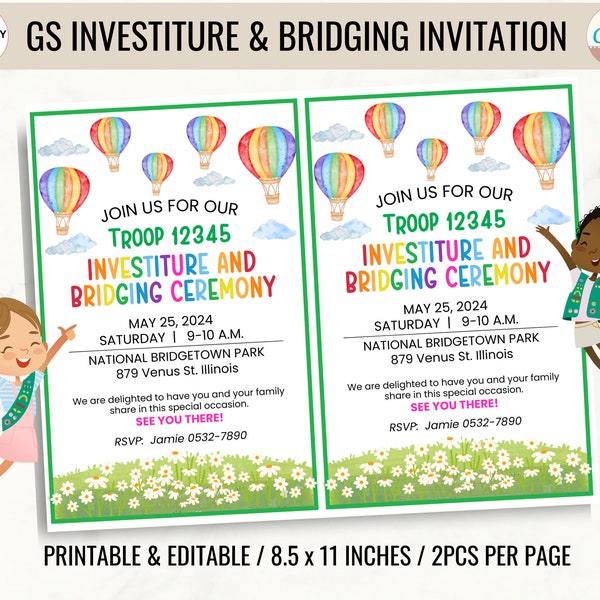Investiture Ceremony Girl Scouts Invitations - Etsy