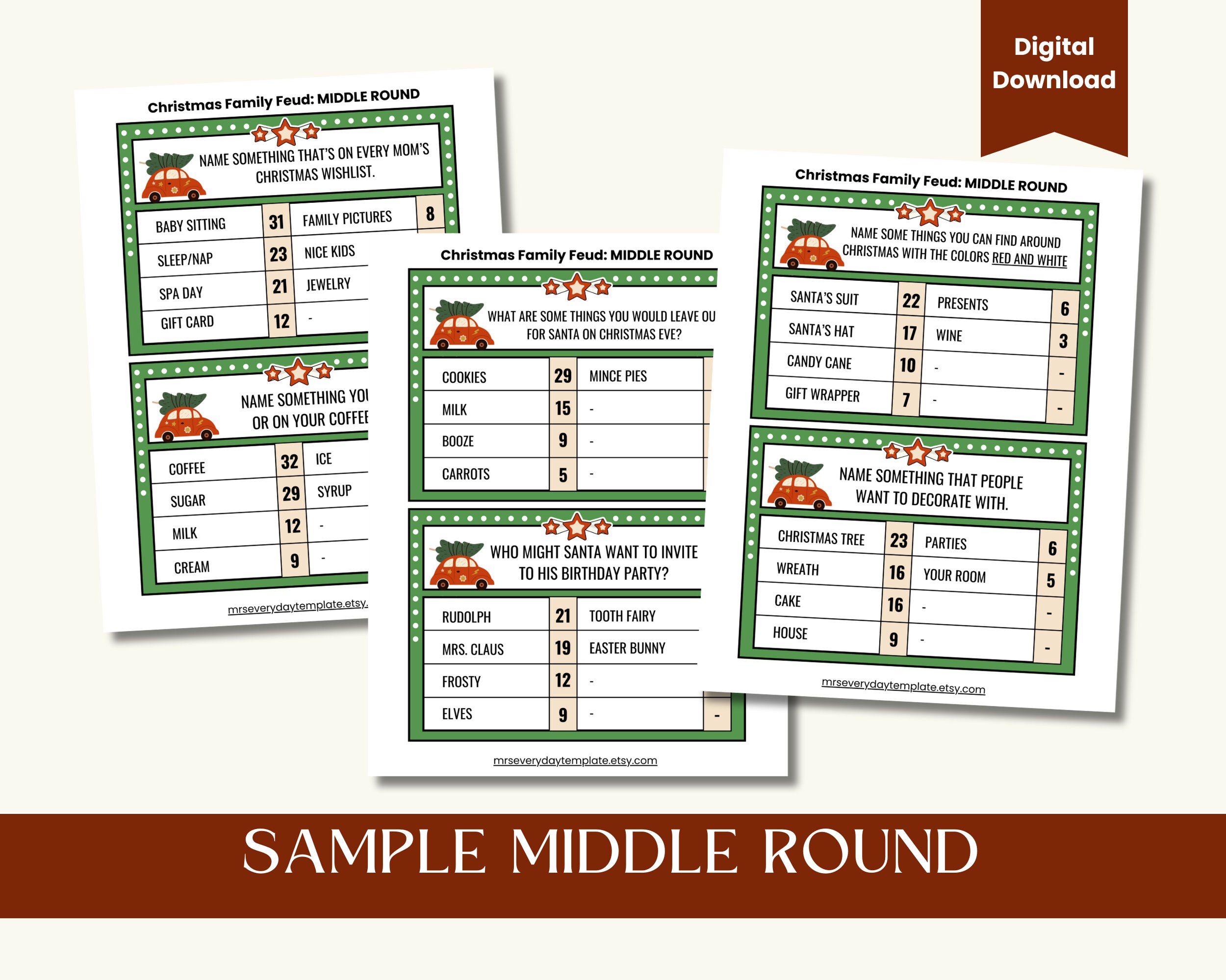 Christmas Family Feud Game Printable, Holiday Family Feud, Family ...