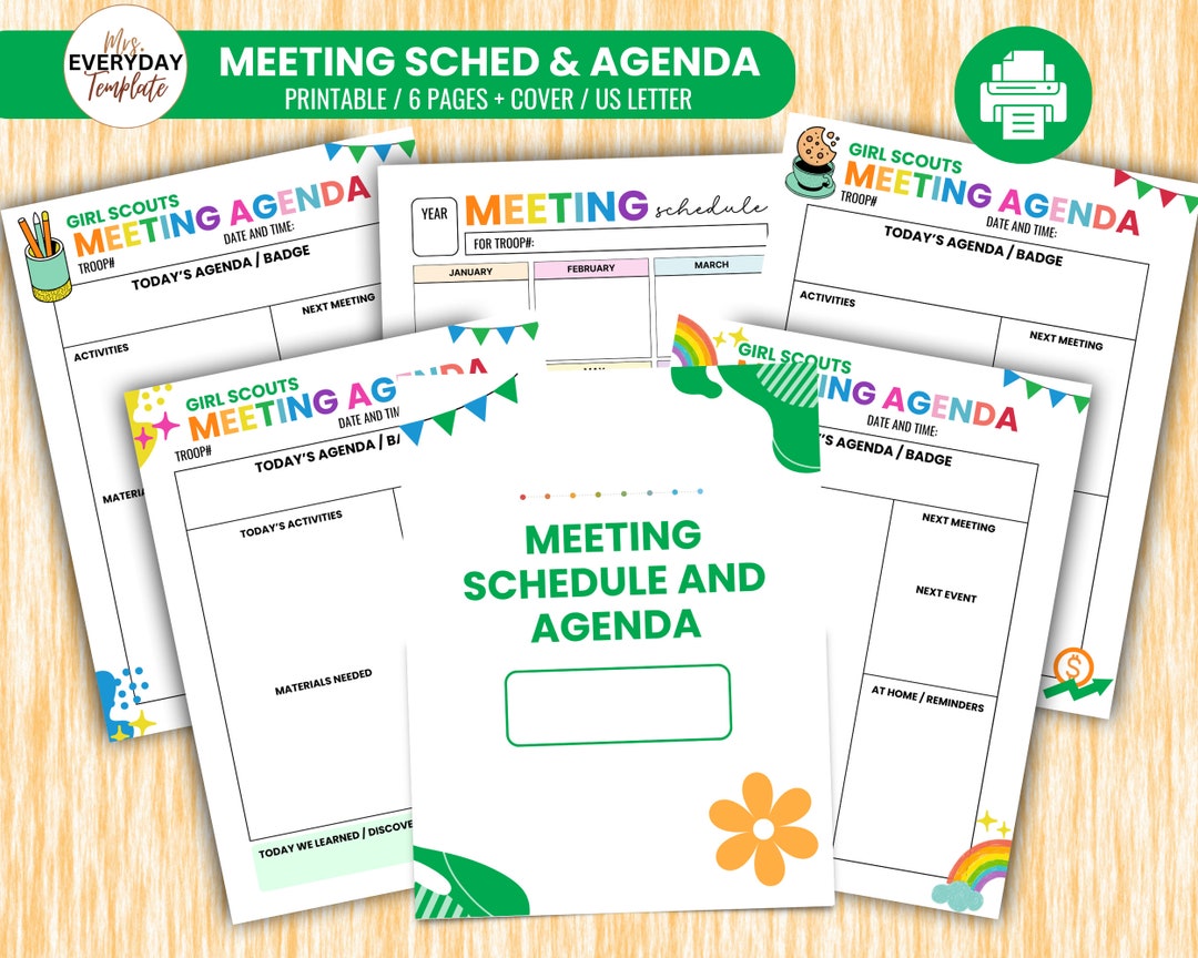 Girl Scout Organizer Kit, Girl Scout Meeting Agenda and Meeting ...