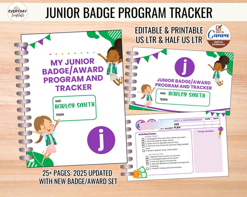 Personalize Junior Scout Badge Tracker Editable Scout Badge Checklist ...