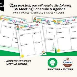 Girl Scout Planner, Girl Scout Meeting Agenda & Meeting Schedule, Scout ...