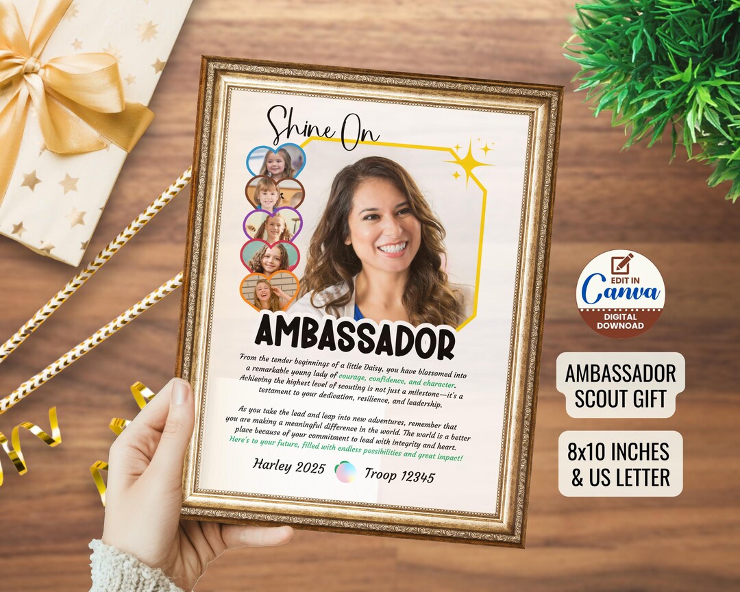 Personalize Scout Bridging Gift Editable Ambassador Milestone Photo ...