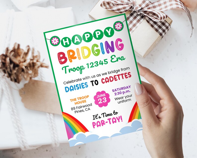 Scout Bridging Ceremony Invites + Party Program Editable Graduation ...