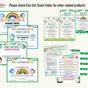 Editable Girl Scout Certificate of Investiture W/ Photo, Girl Scout ...