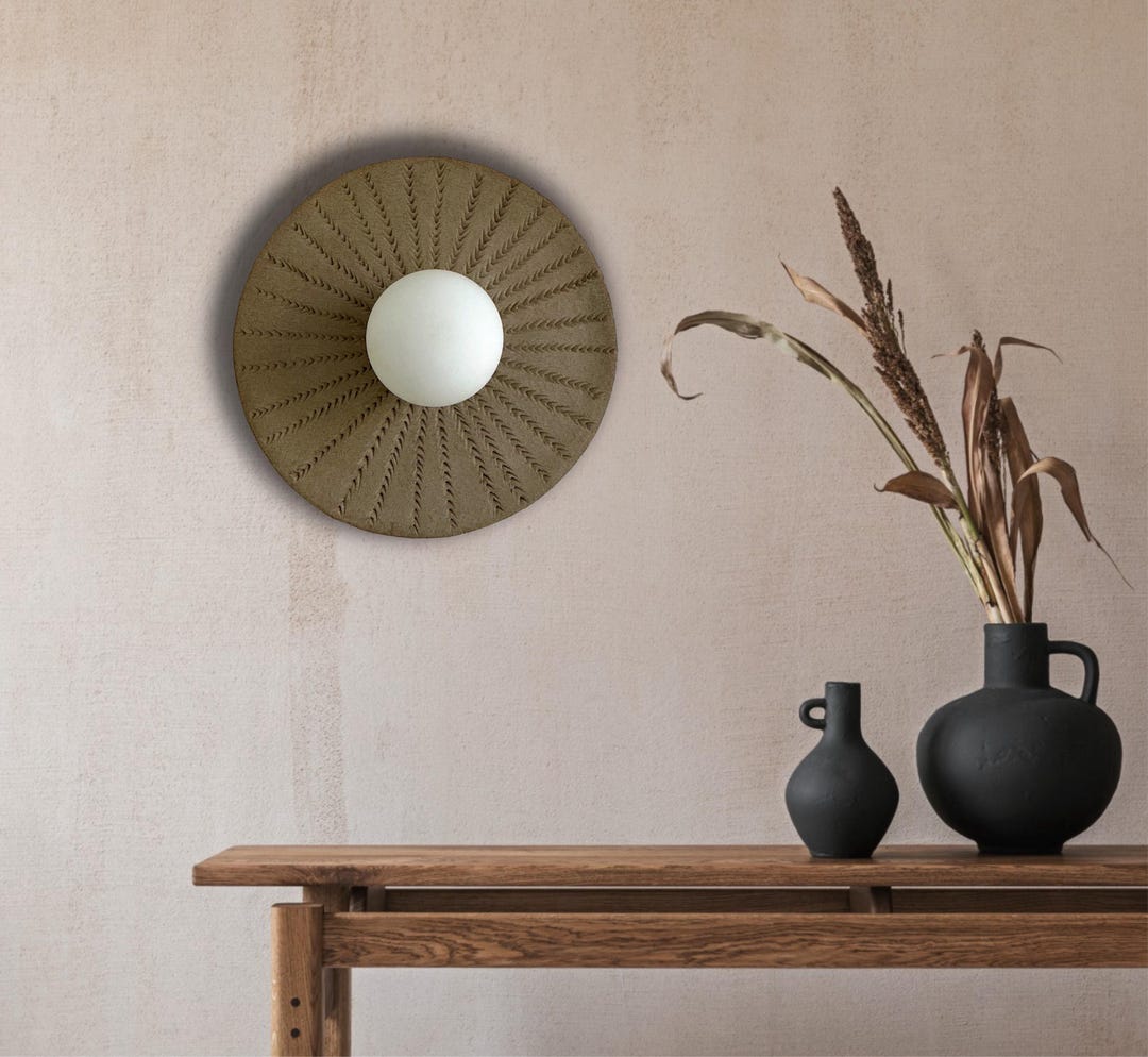 Ceramic Wall Sconce I Pottery Wall Lighting I Textured Wall Fixtures ...