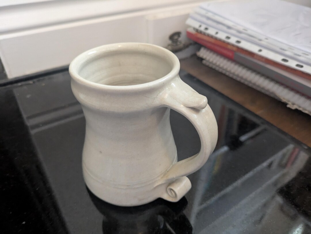 Jeremy Leach Studio Pottery Mug, Cream Coloured Tankard - Etsy