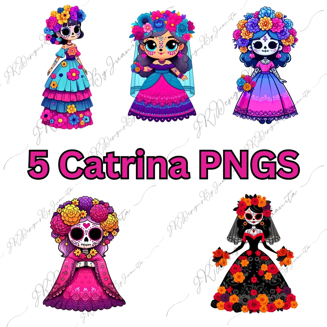 Catrina Bundle, Cute Catrina, Day of the Dead, Dia De Muertos, Digital ...