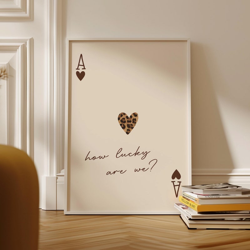 Brown Playing Card Print - Etsy UK