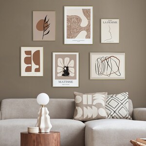 Neutral Boho Print Set of 5, Stylish Modern Wall Art for Bohemian Vibes ...