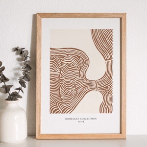 Neutral Boho Print Set of 5, Stylish Modern Wall Art for Bohemian Vibes ...