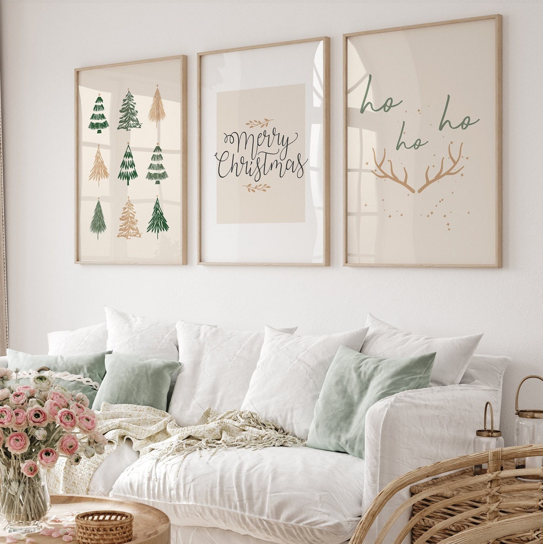 Christmas Printable Gallery Set of 3, Posters for Holiday Decor, Set of ...