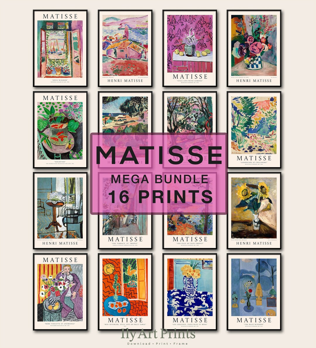 Matisse Print Set of 16, Henri Matisse Mega Bundle, Modern Painting ...