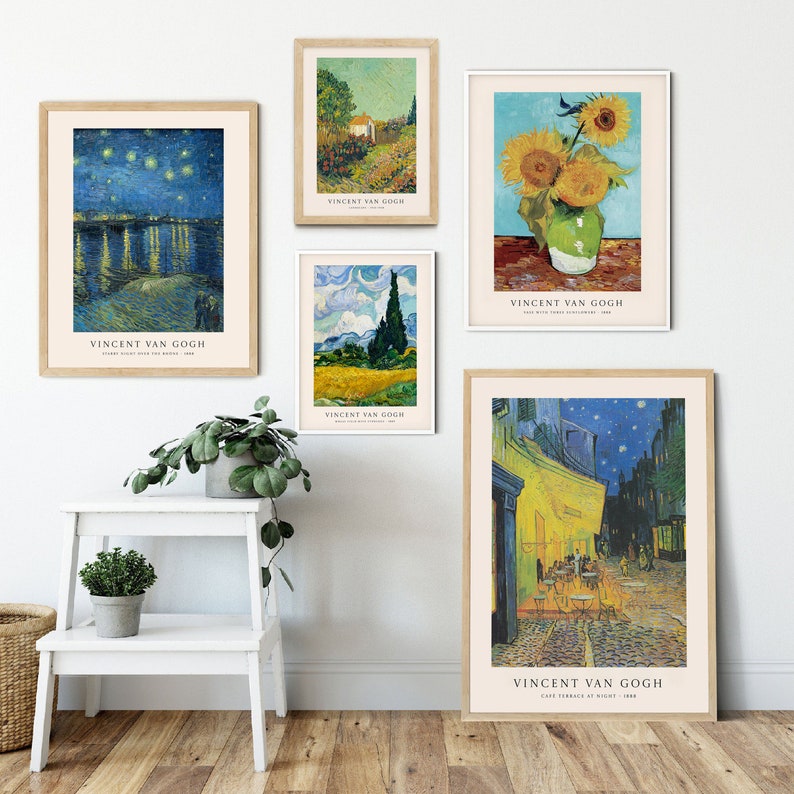 Vincent Van Gogh Set of 12 Art Prints , Eclectic Exhibition Poster ...