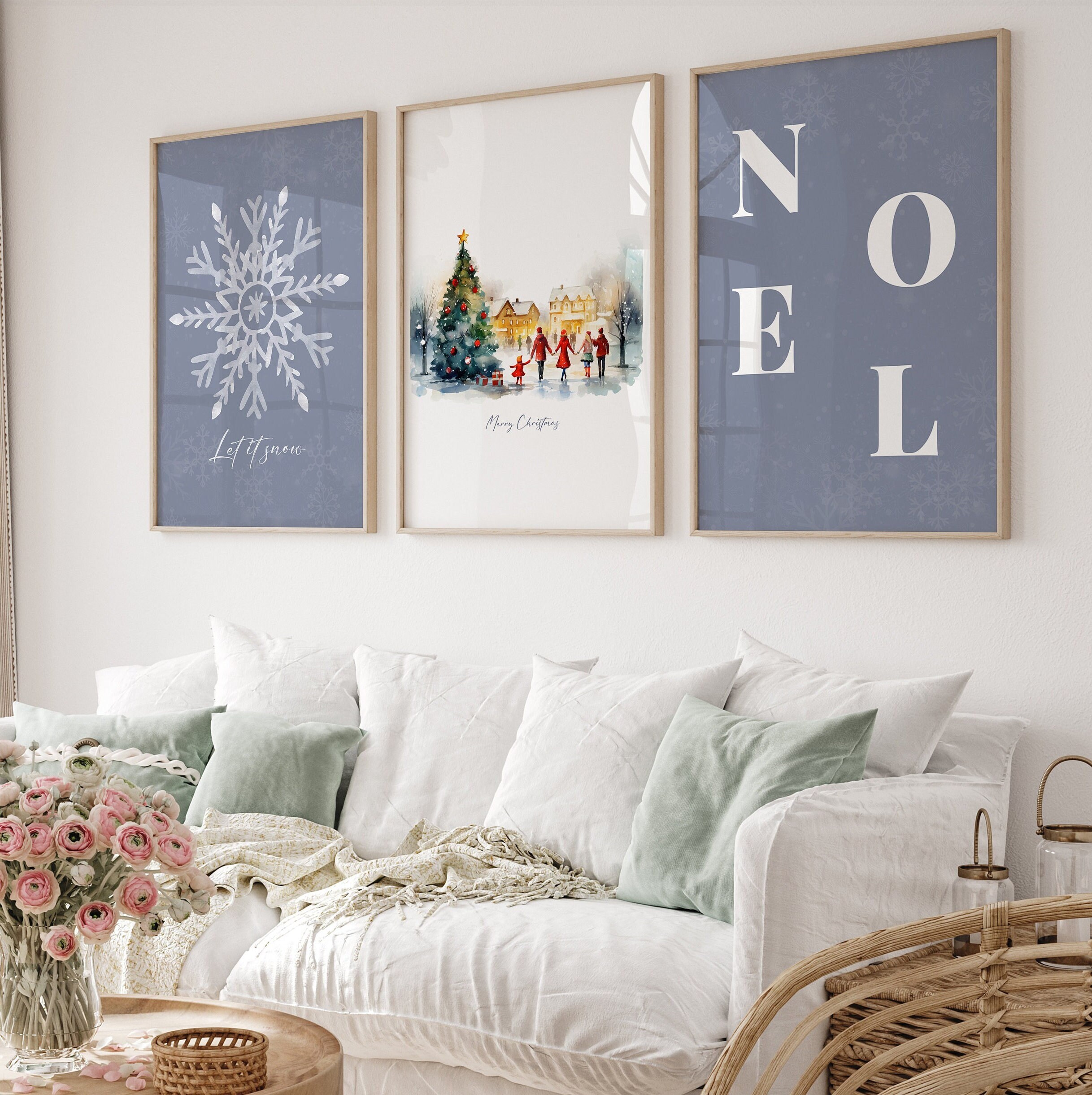 Gallery Set of 3 Christmas Wall Art, Christmas Tree Print, Family ...