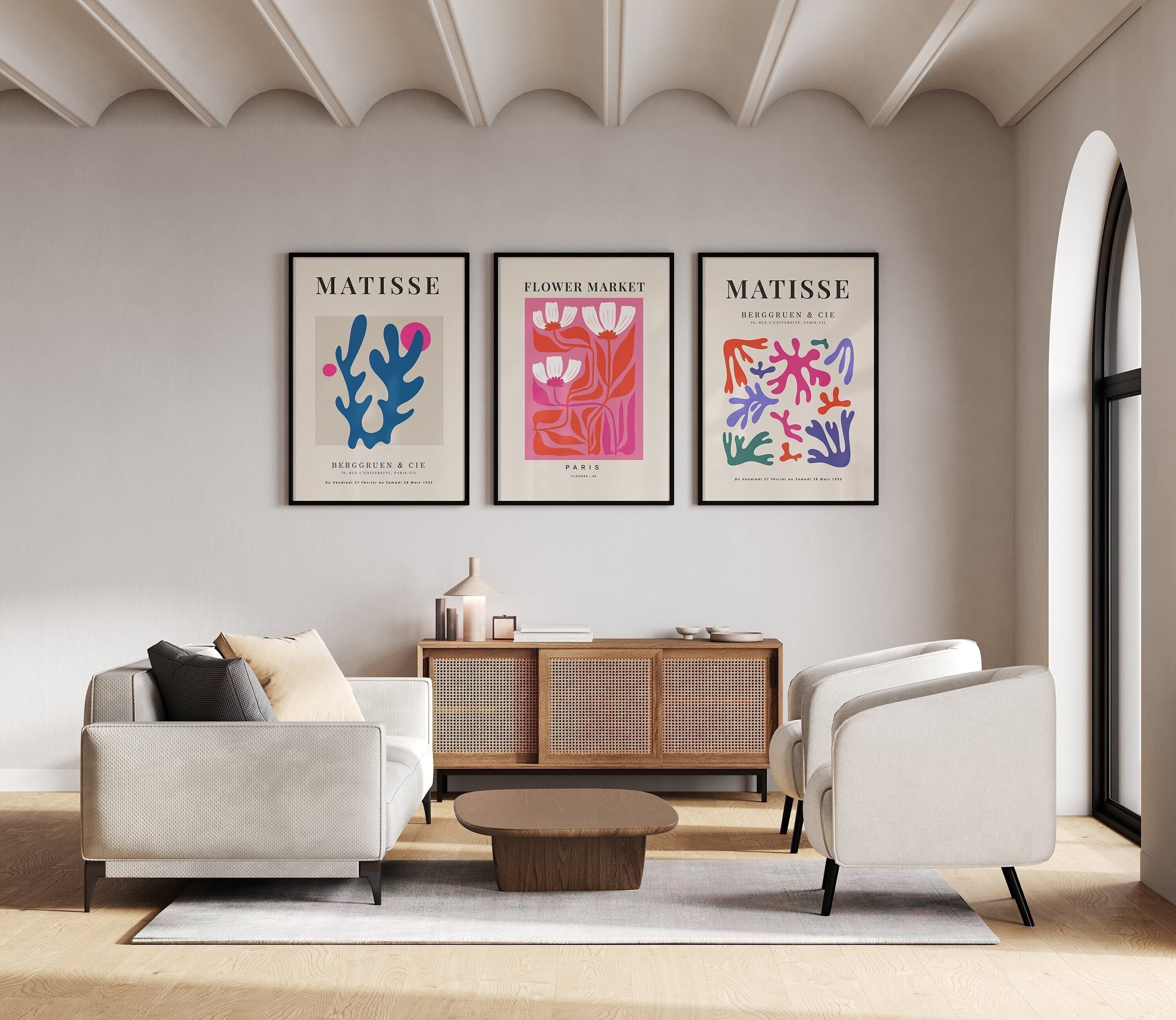 Blue Pink Wall Art, Gallery Wall Art, Paris Flower Market Poster ...