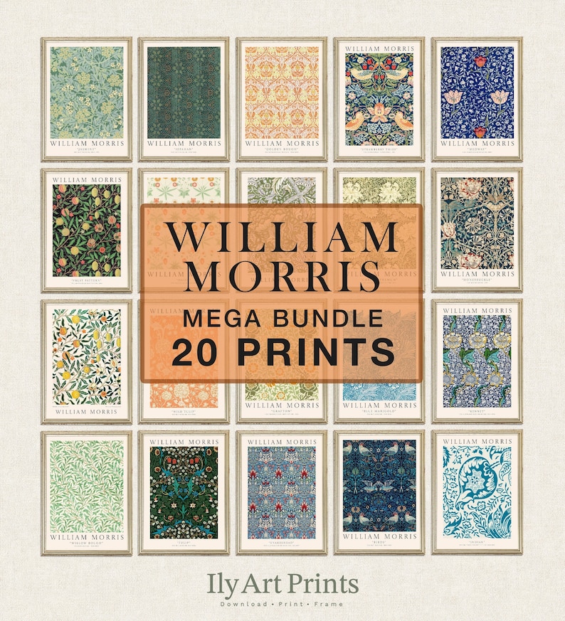 Set of 20 William Morris Print, William Morris Printable Poster, Trendy ...