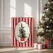 Preppy Christmas Wall Art Set of 12 | Pink & Red Festive Holiday Prints ...
