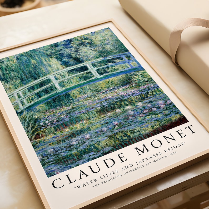 Claude Monet Wall Art Print, Water Lilies and Japanese Bridge, Monet ...
