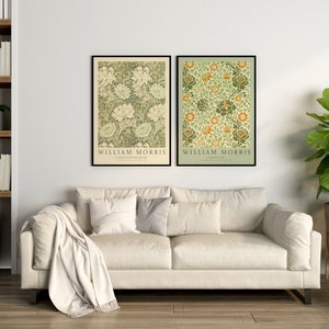 William Morris Set of 3 Prints, Green William Morris Posters, Floral ...