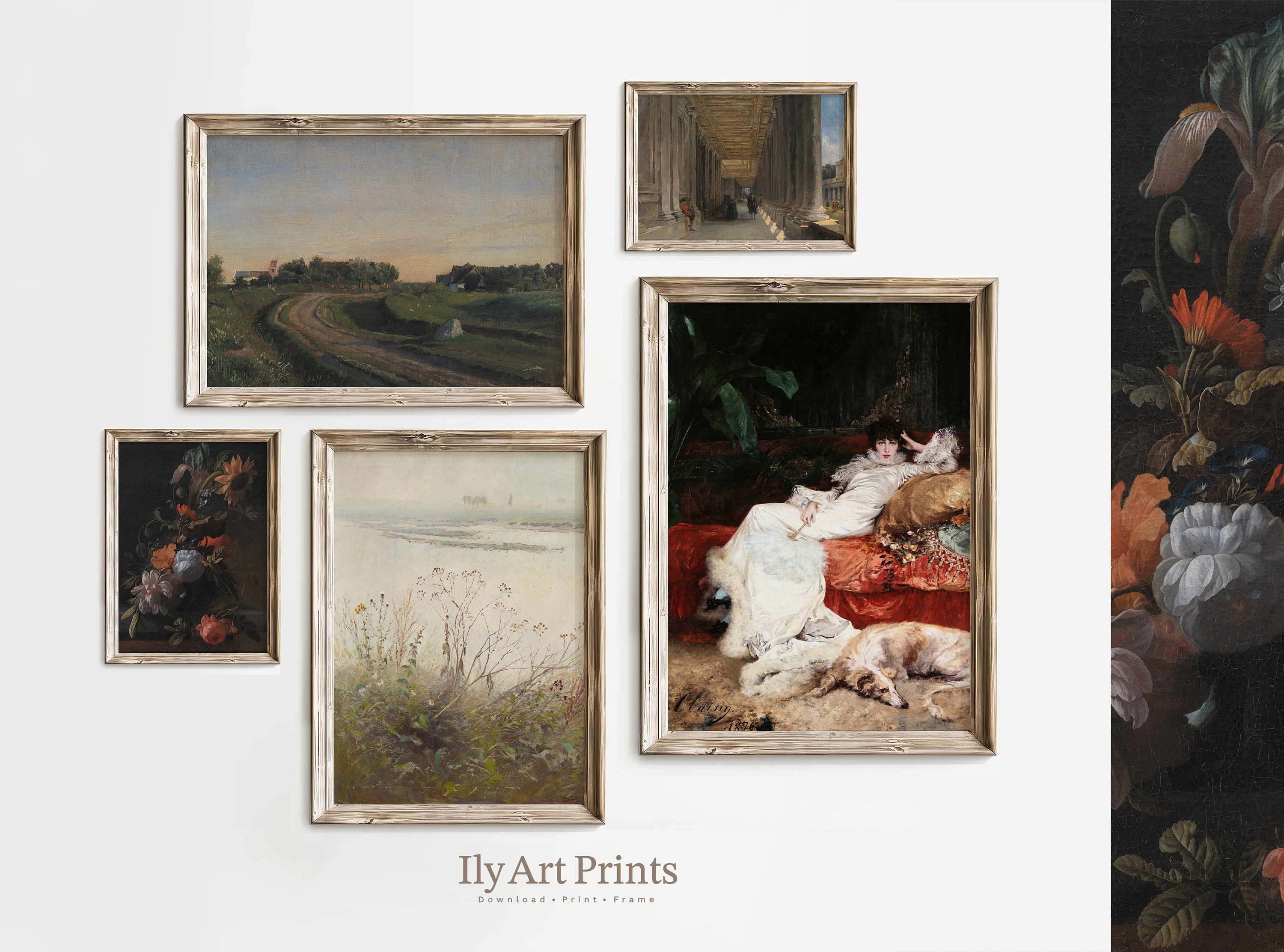 100 Vintage Printable Rustic Wall Art Prints Set, MEGA BUNDLE, Vintage ...