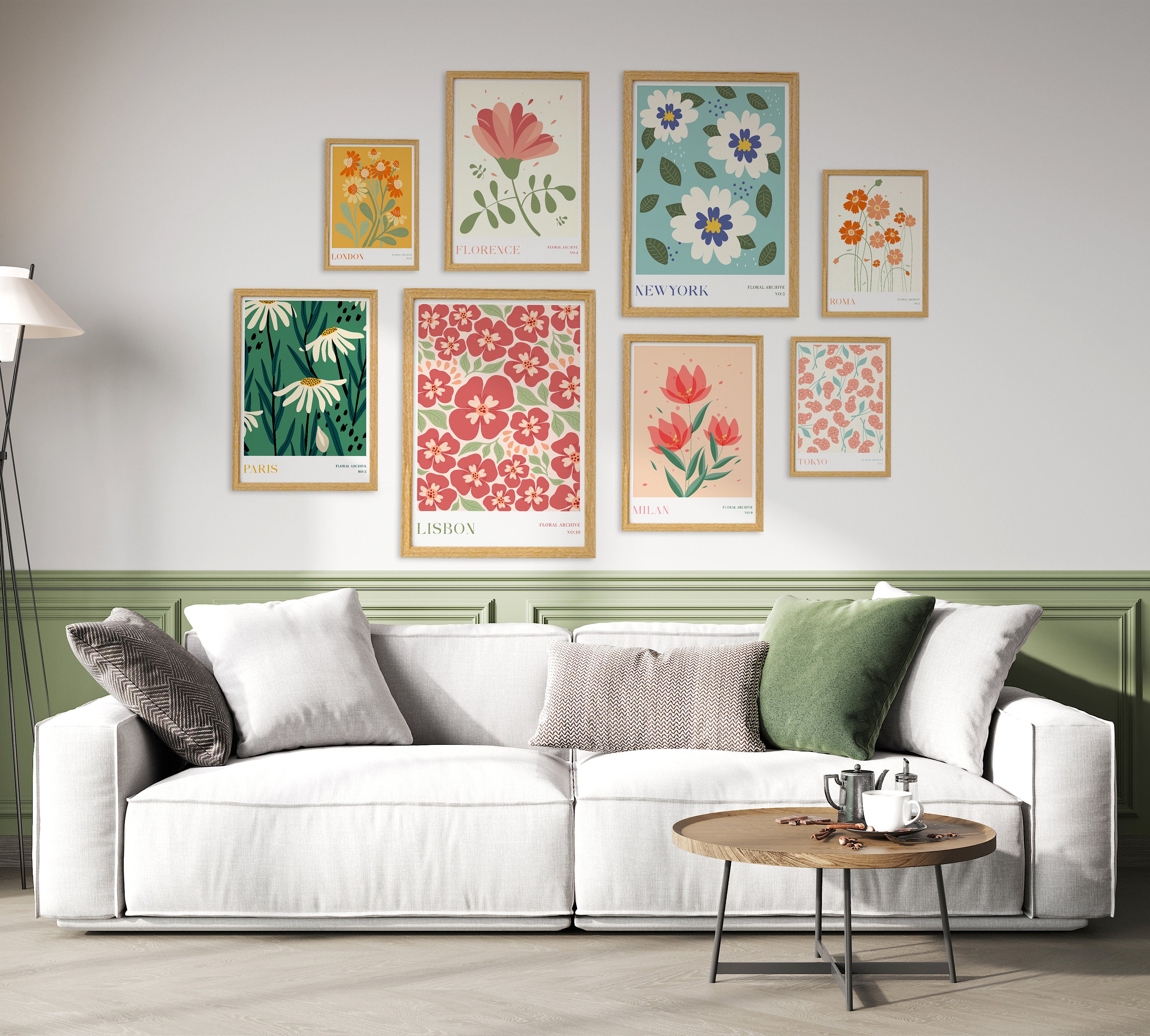 Flower Market Print Set of 12 Flower Gallery Wall Set Trendy Floral ...