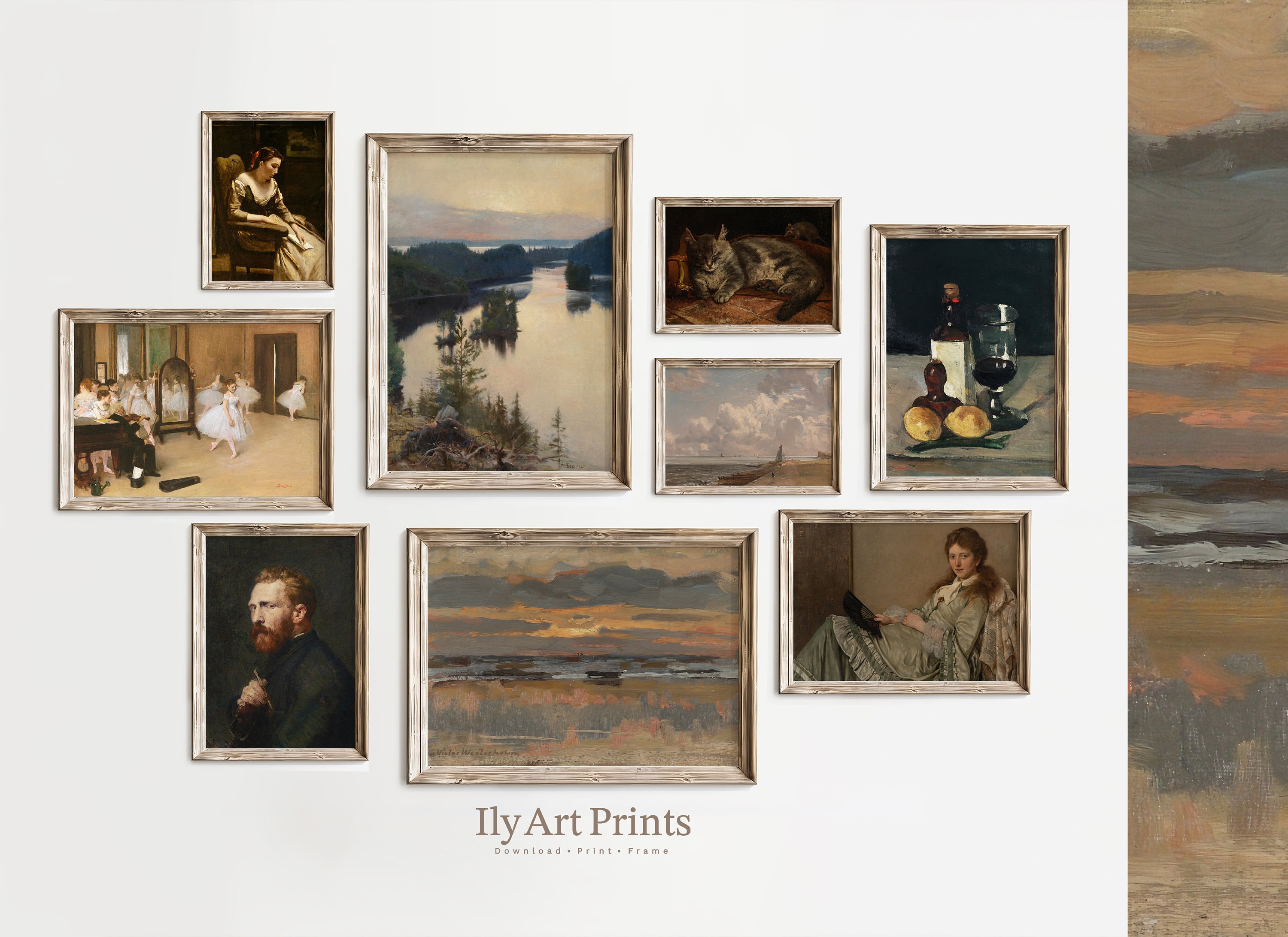 100 Vintage Printable Rustic Wall Art Prints Set, MEGA BUNDLE, Vintage ...