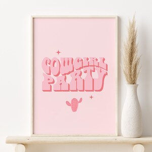 Trendy Pink Disco Cowgirl Bows Wall Art Set of 3, Preppy Aesthetic ...