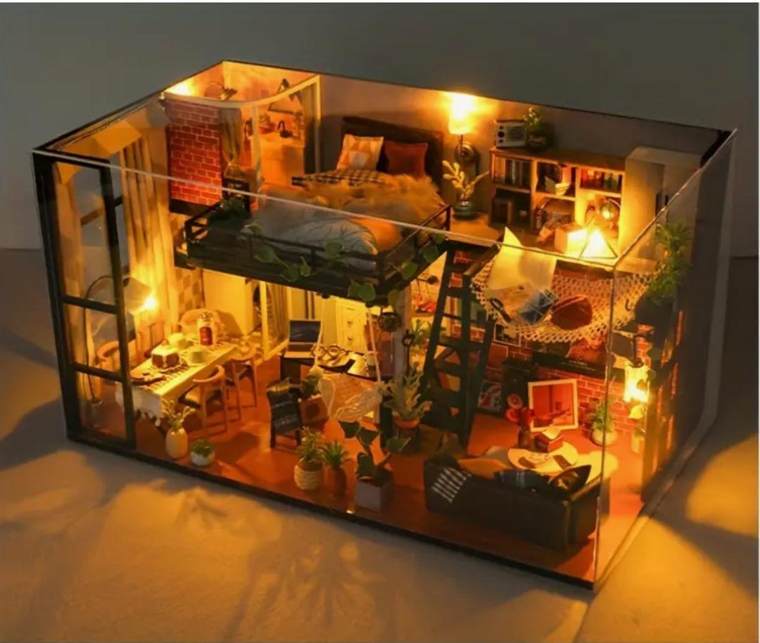 Handmade DIY “urban Loft Life” Miniature Apartment Kit – Wooden Model ...