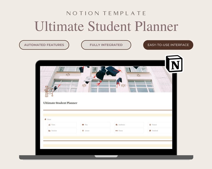 The A Student Hub Digital Notion Student Planner Template, Assignment ...